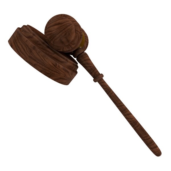 free court judge hammer 3d model