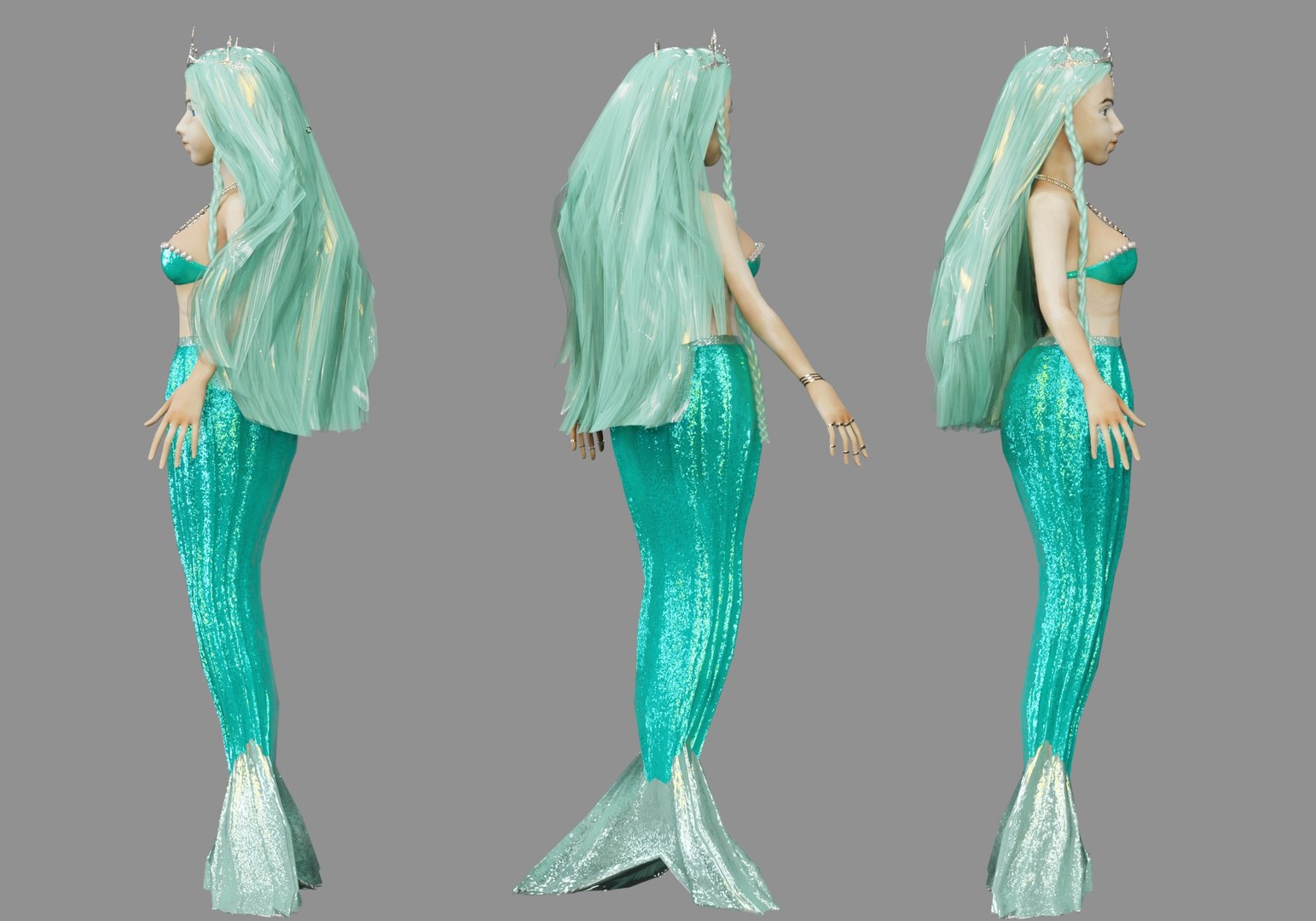 3D Model Mermaid Girl - TurboSquid 2313224