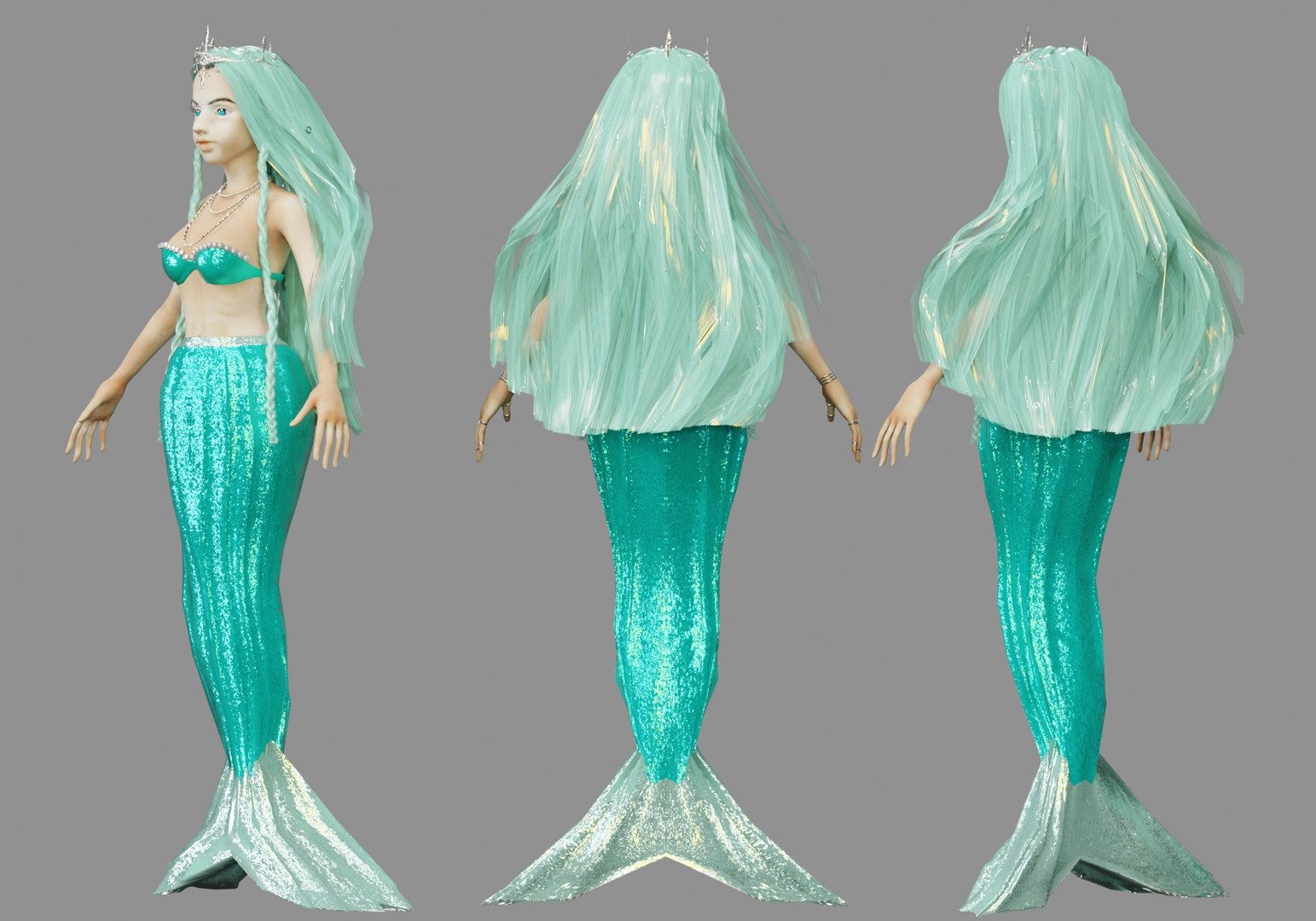 3D Model Mermaid Girl - TurboSquid 2313224