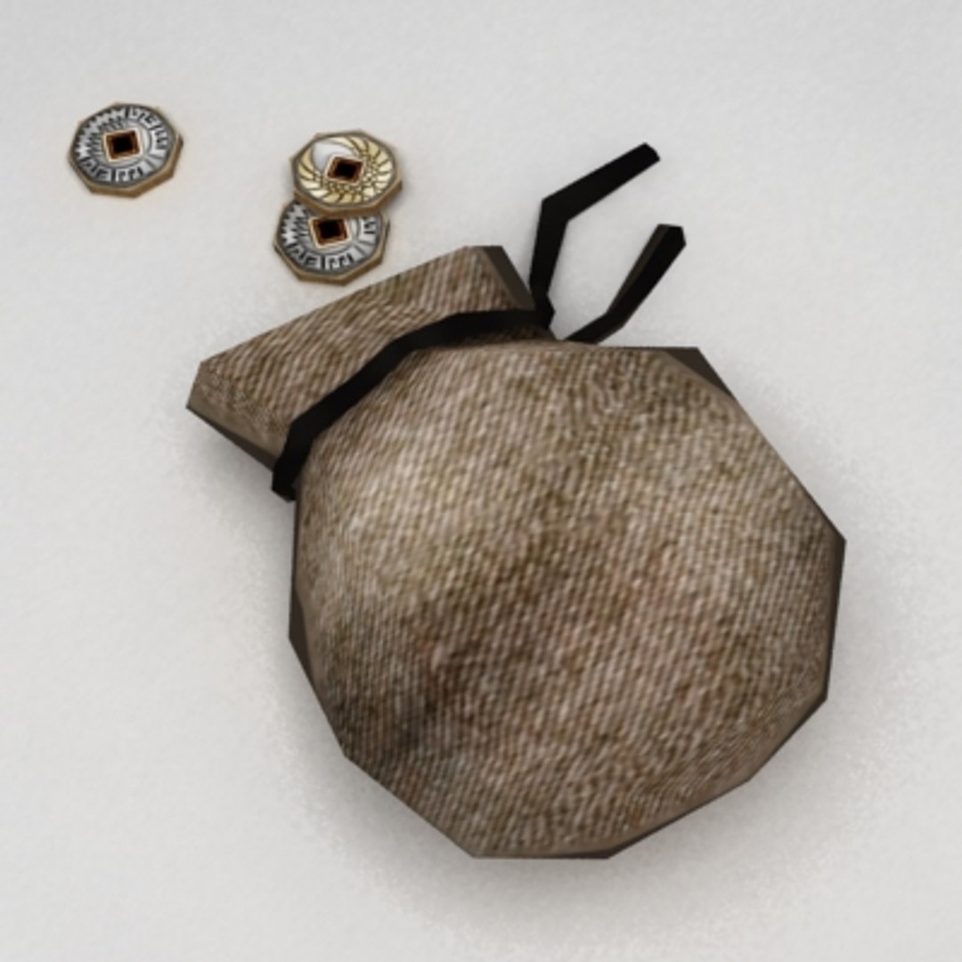 Fantasy Money Bag 3d Model