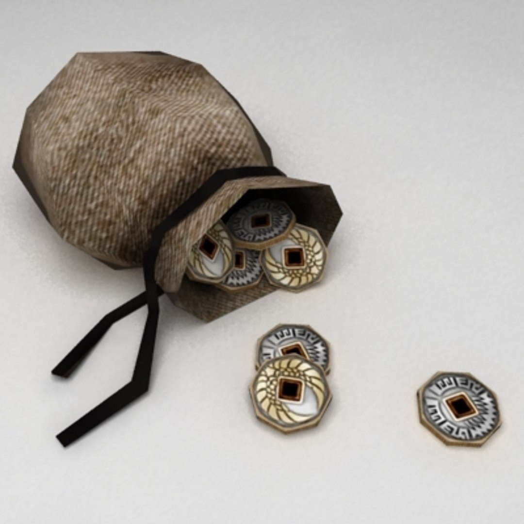 Fantasy Money Bag 3d Model