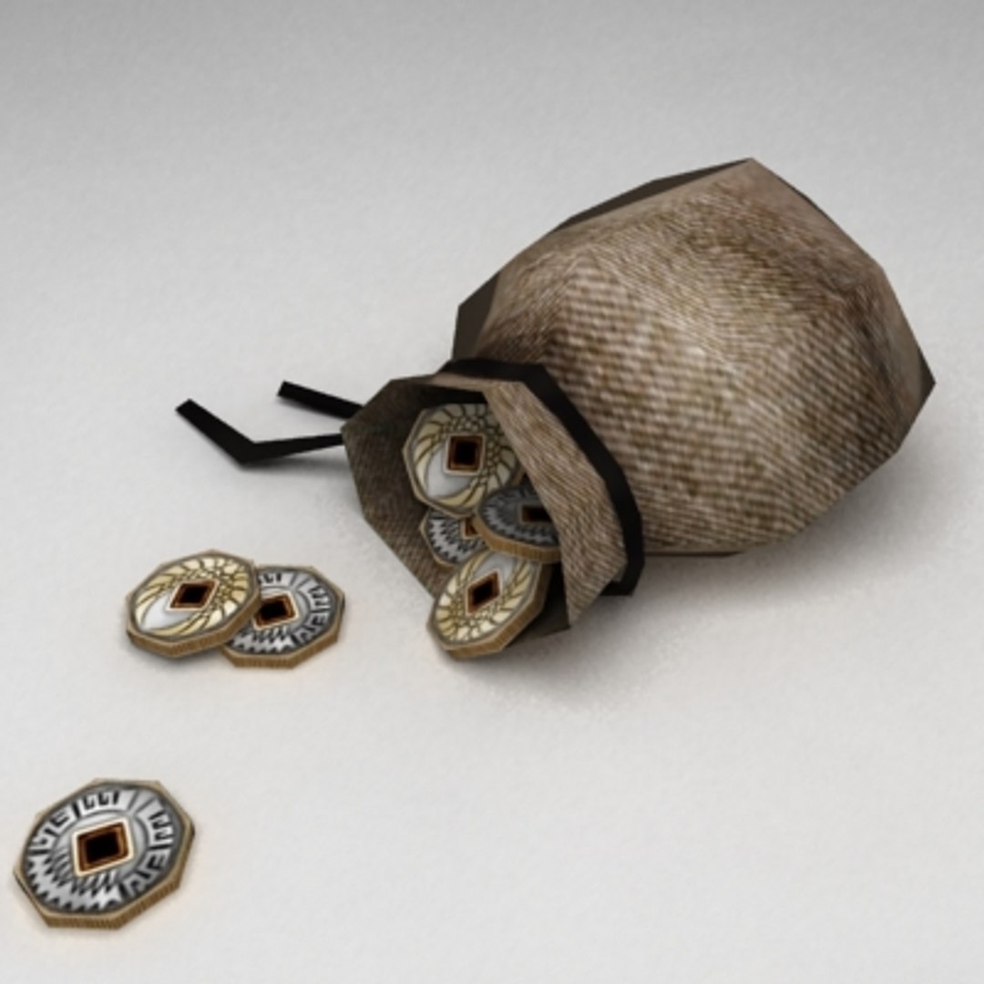 Fantasy Money Bag 3d Model