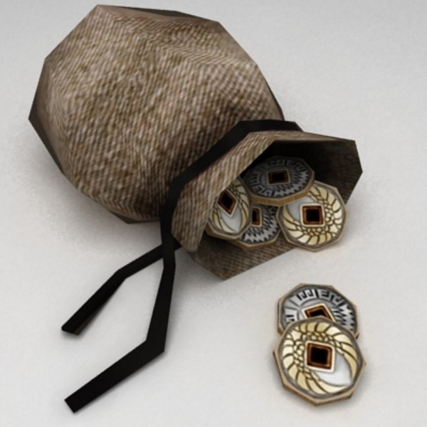 fantasy money bag 3d model