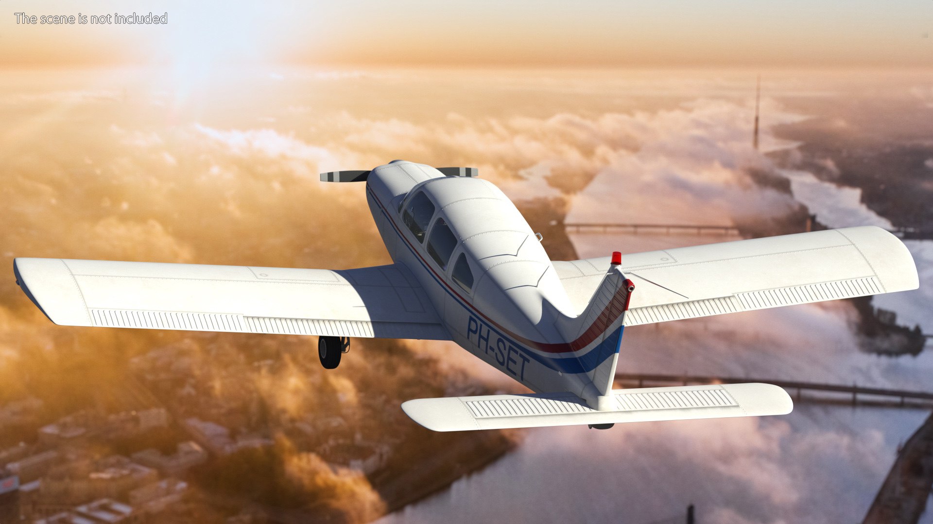 3d civil utility aircraft piper model