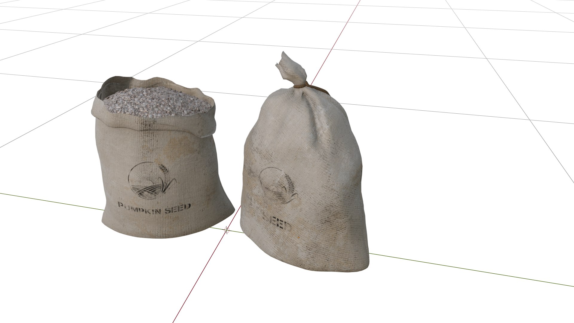 3D Grain Seed Sack Bag Industrial Prop Model - TurboSquid 2577835