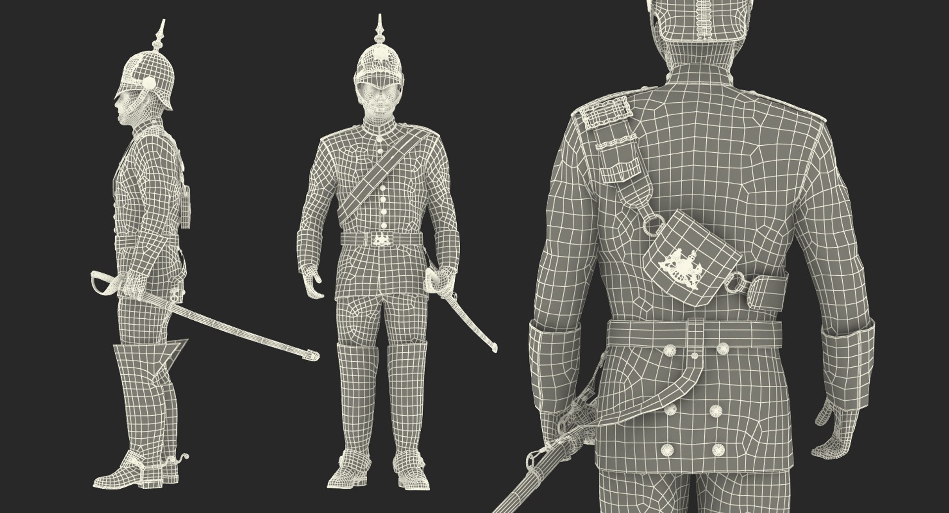 3D british royal soldier standing model - TurboSquid 1200627