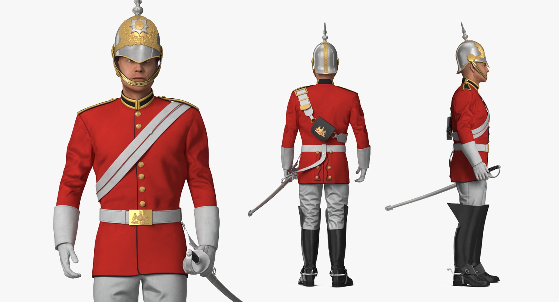 3D british royal soldier standing model - TurboSquid 1200627