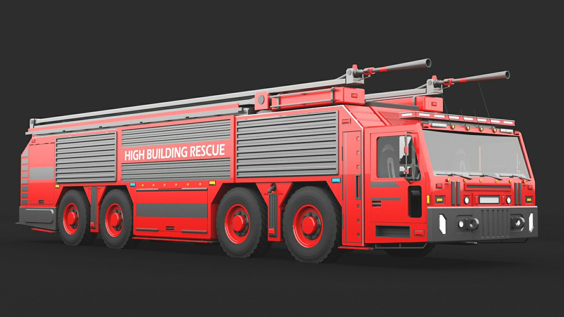 High Rise Fire Truck Unit 3D model - TurboSquid 1831821