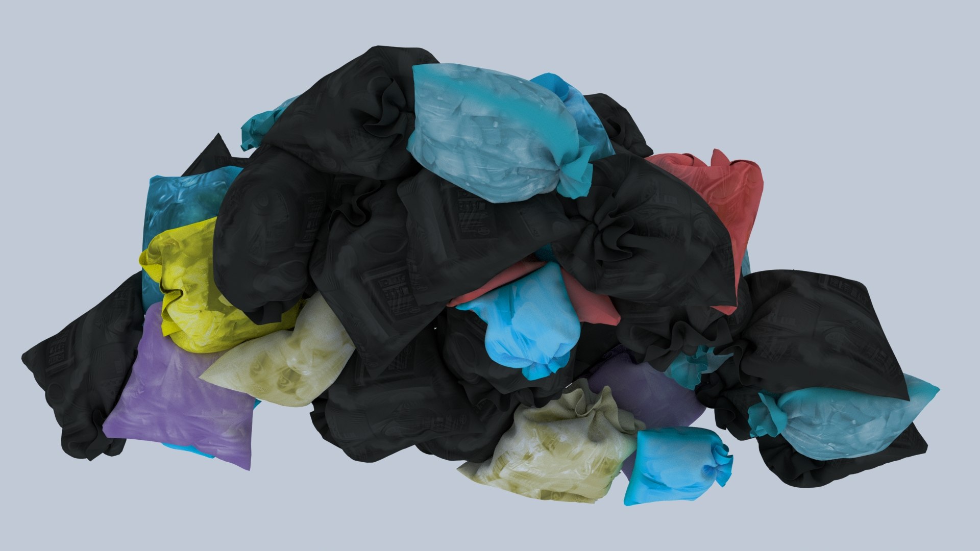 Textured Garbage Bags Pile In A Wall 3D Model - TurboSquid 1965360