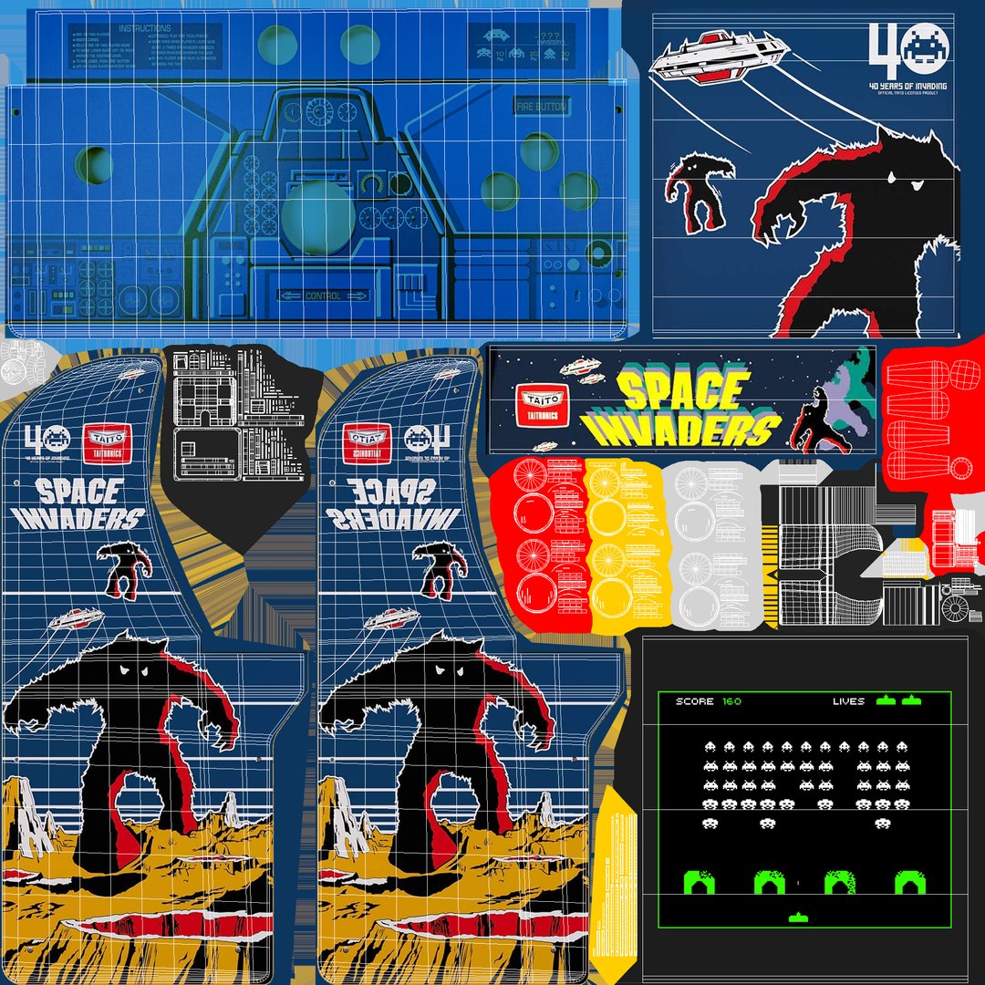 Space Invaders Arcade Game 3D Model - TurboSquid 1973451