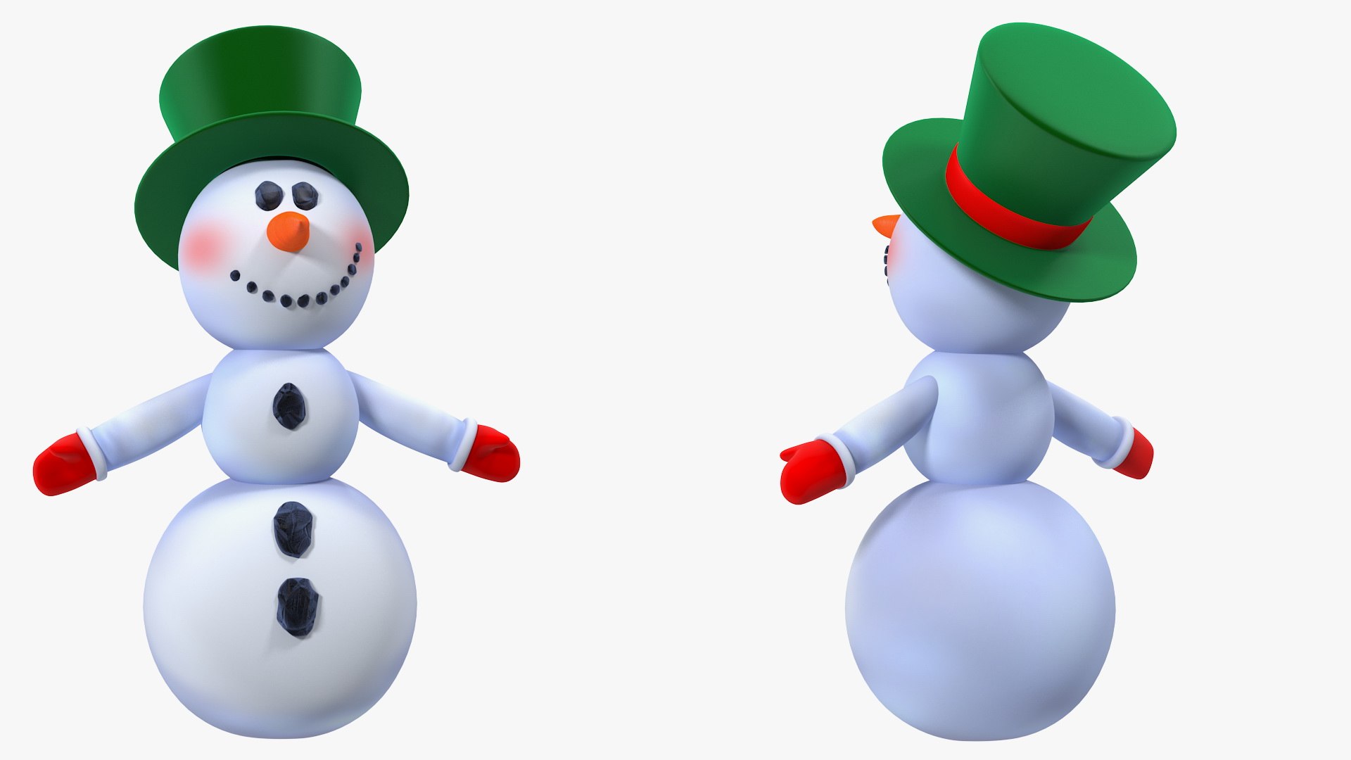 3D model snowman t-pose snow - TurboSquid 1468339