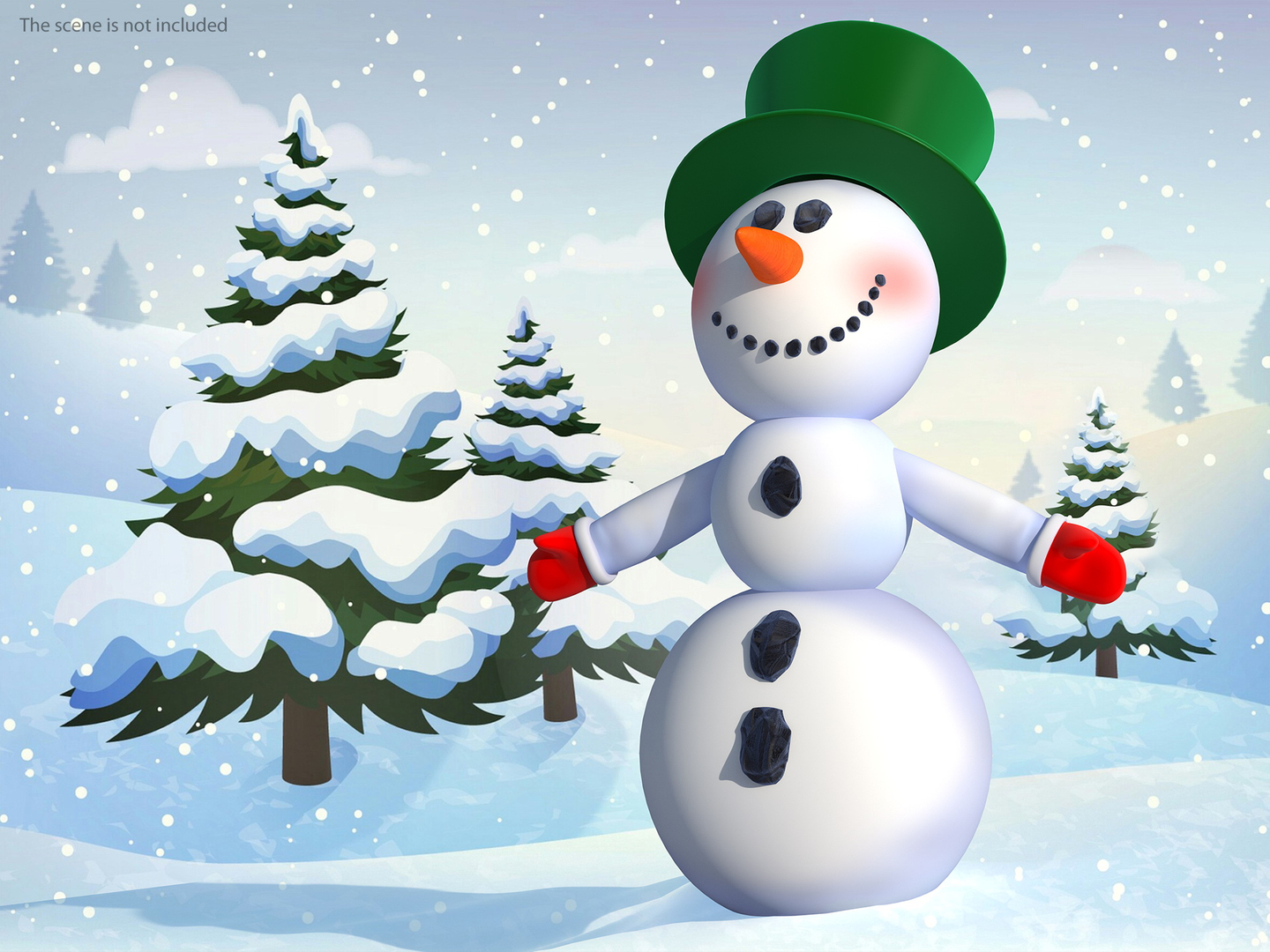 3D model snowman t-pose snow - TurboSquid 1468339