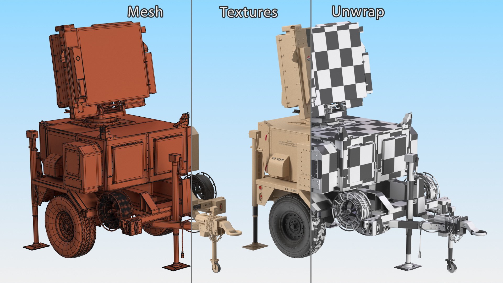 3D MPQ-64 Sentinel Radar Sand Color model - TurboSquid 1932522
