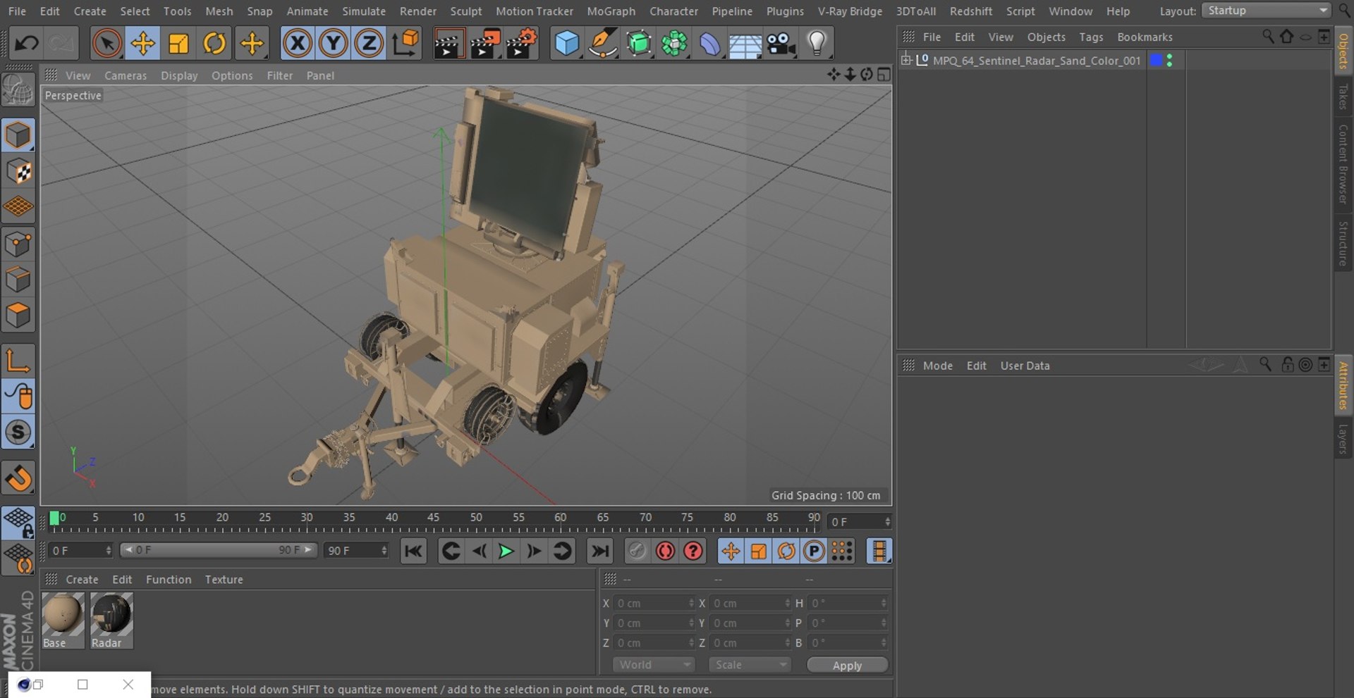 3D MPQ-64 Sentinel Radar Sand Color model - TurboSquid 1932522
