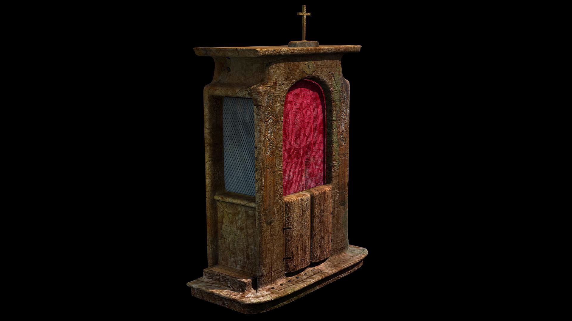 Wooden Confessional Booth 3D Model - TurboSquid 2275587