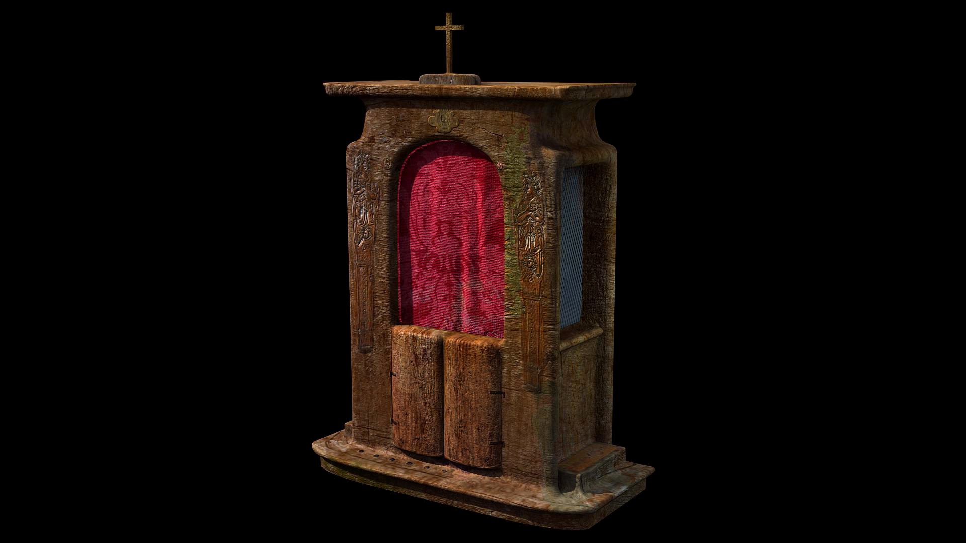 Wooden Confessional Booth 3D Model - TurboSquid 2275587