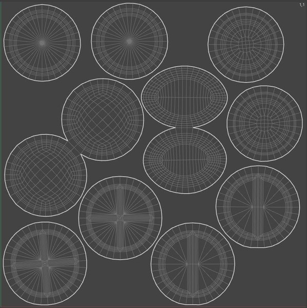 3D Set of Circular pills with 4K PBR tex and color variations ...