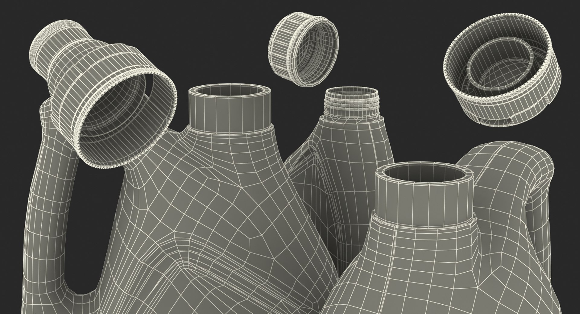 Motor Oil Bottles Set 3D Model - TurboSquid 1365090