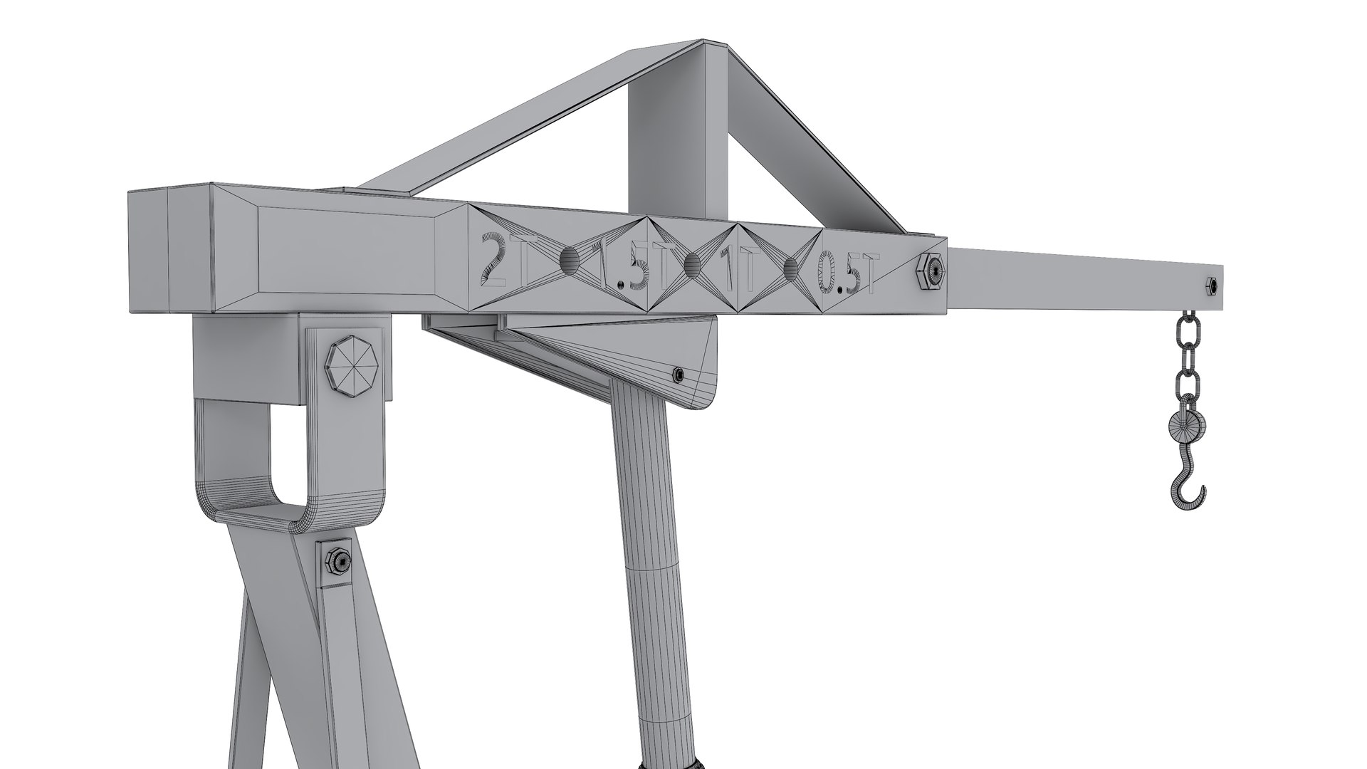 3D Folding Engine Hoist - TurboSquid 2226366
