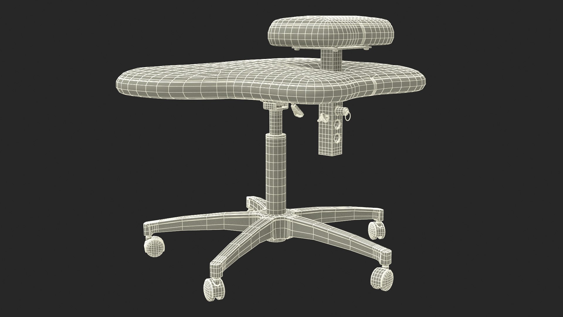 Cross Legged Office Chair with Wheels 3D model - TurboSquid 2087416