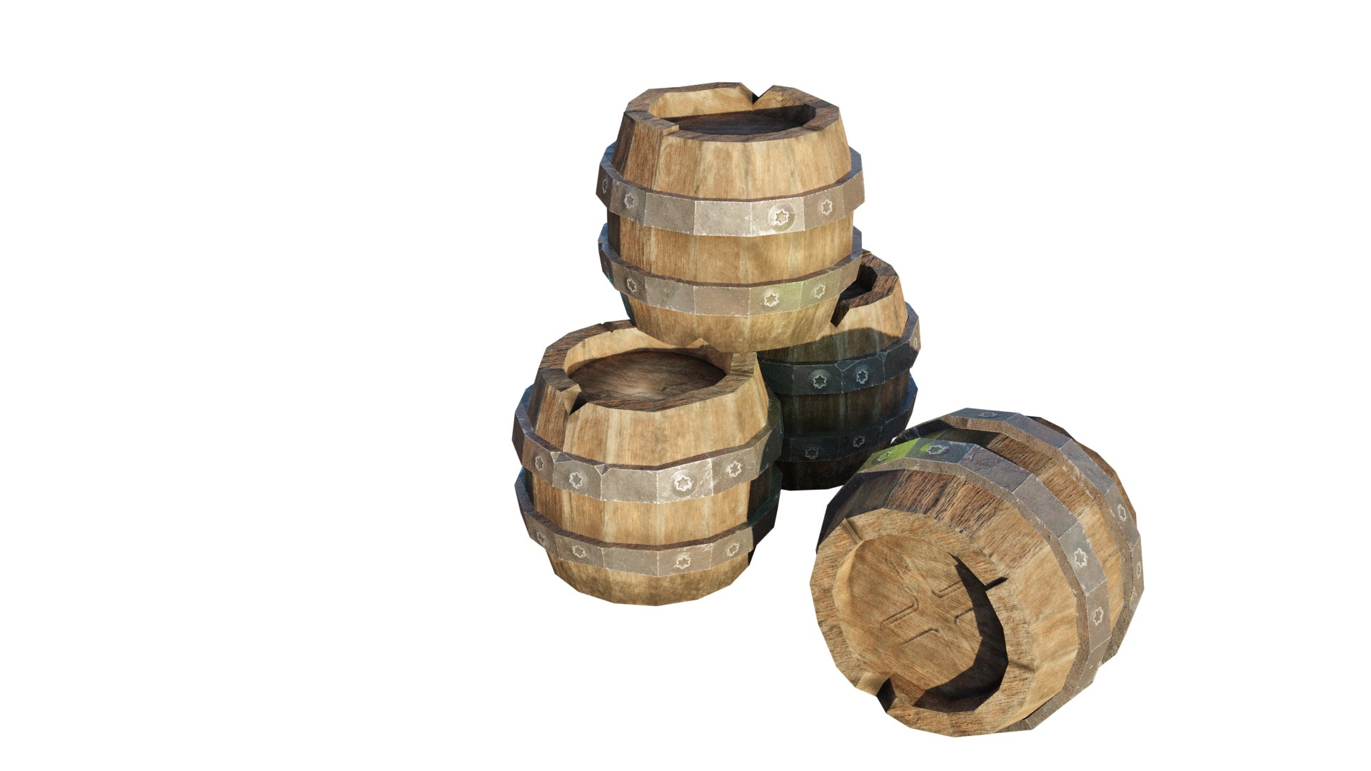 Wooden Barrels Model - TurboSquid 2082357