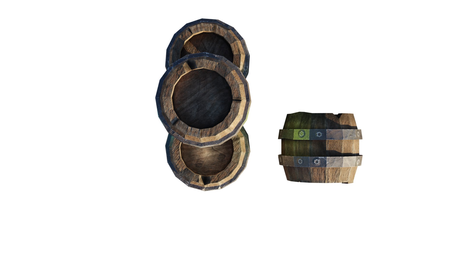 Wooden Barrels Model - TurboSquid 2082357