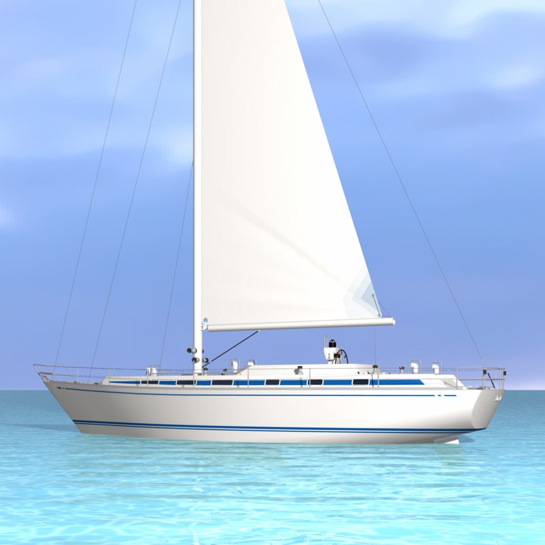 3ds max 55-foot sailboat