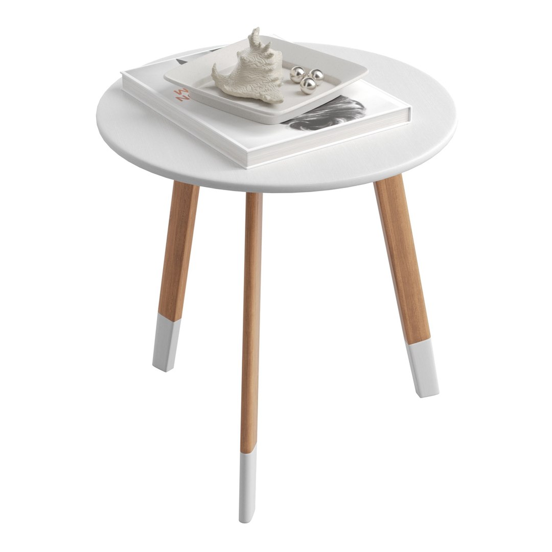 modelo 3d Neelan Round Accent Table in White - TurboSquid 1988840