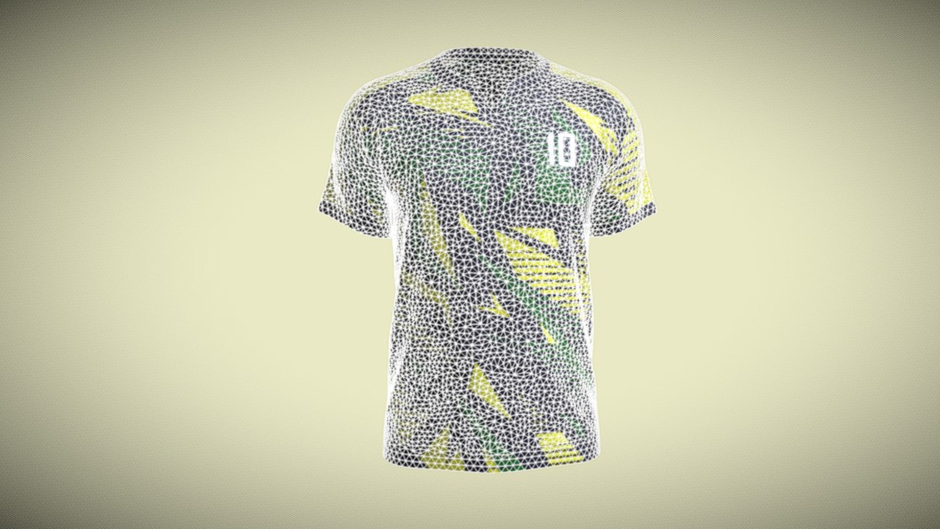 3D Soccer Green Yellow And Blue Jersey Player-10 In Low Poly ...
