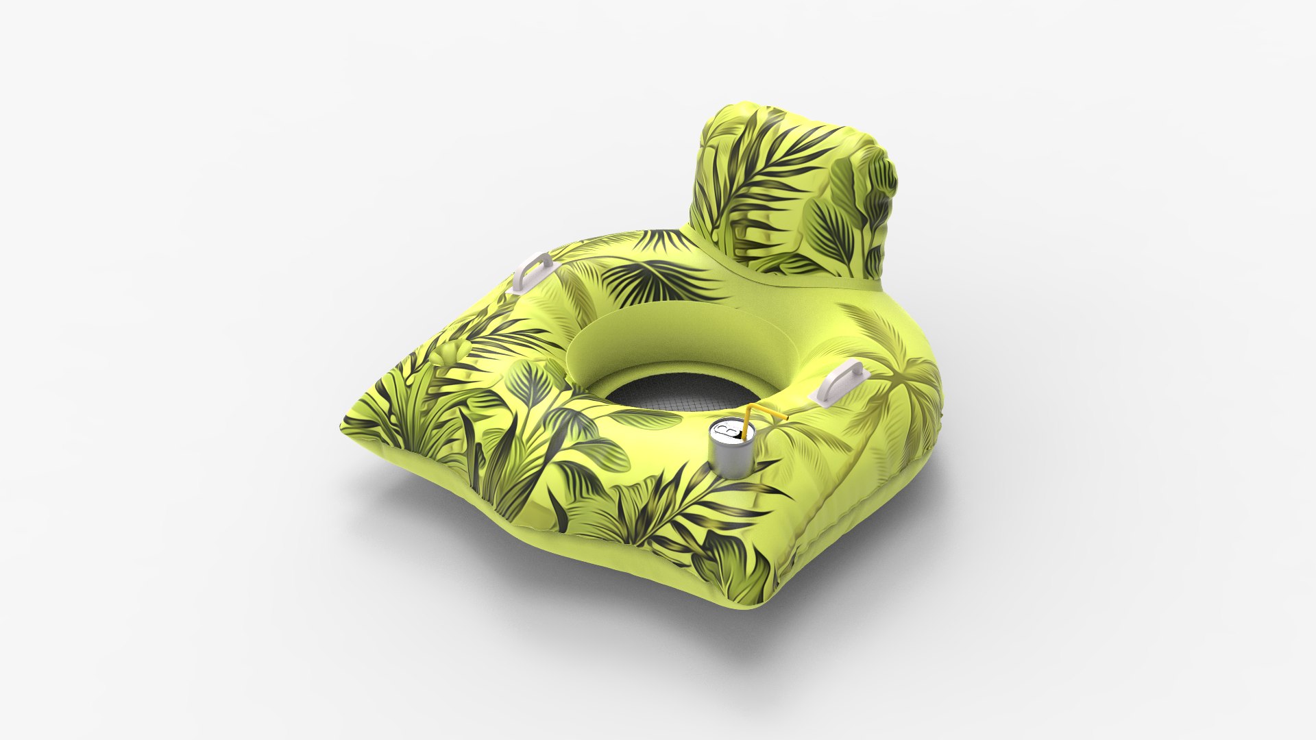 3D Model Inflatable Pool Float Chair With Can - TurboSquid 2231363