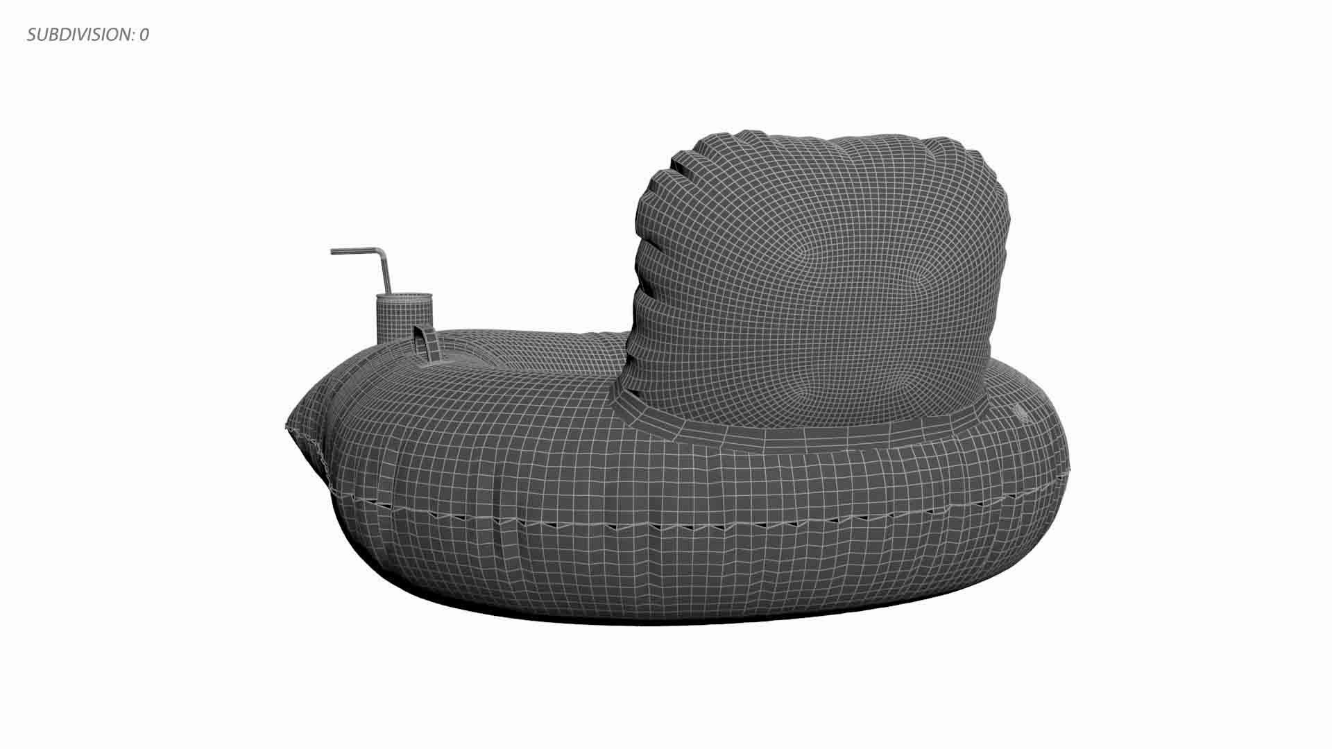 3D Model Inflatable Pool Float Chair With Can - TurboSquid 2231363