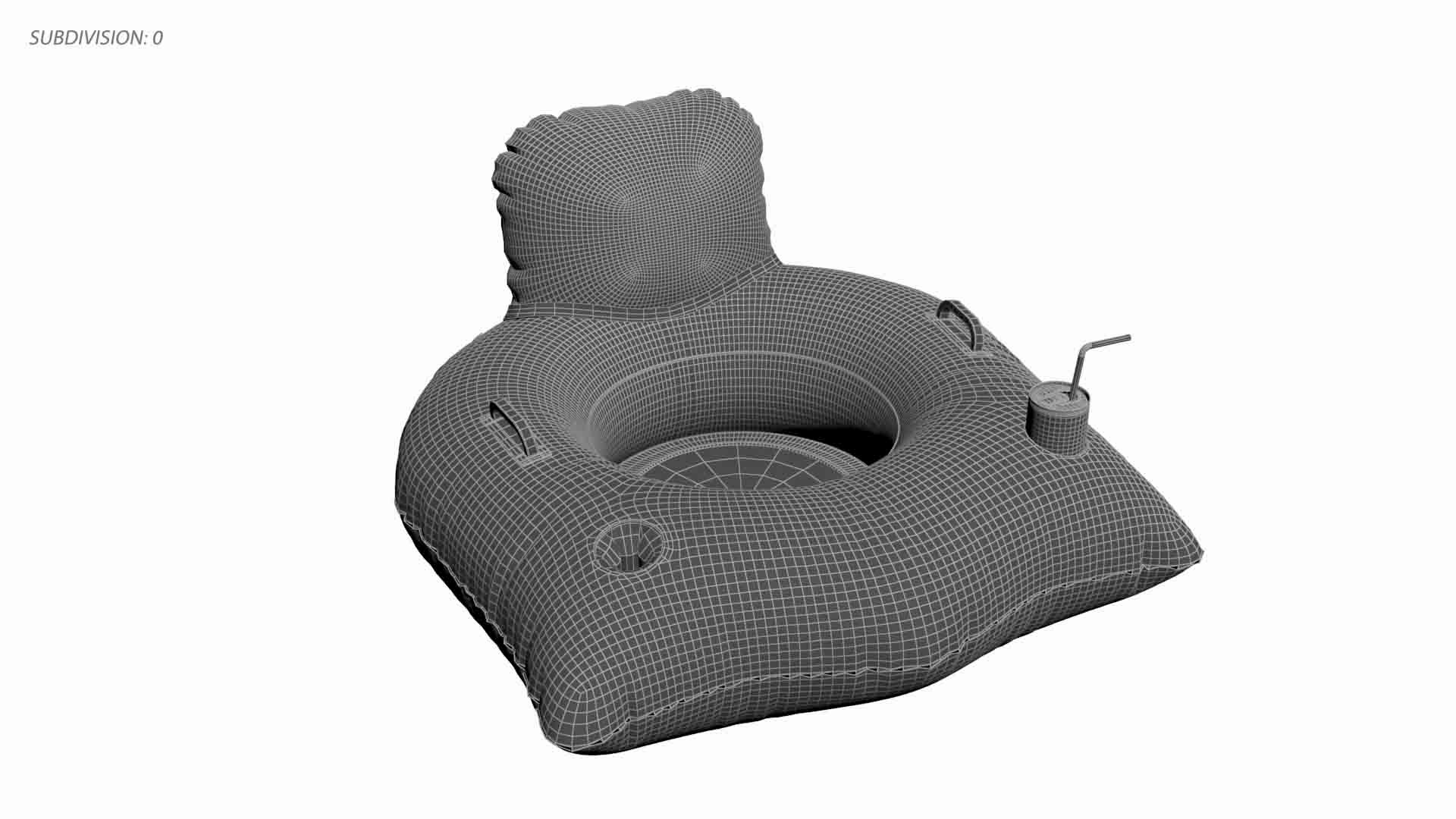 3D Model Inflatable Pool Float Chair With Can - TurboSquid 2231363