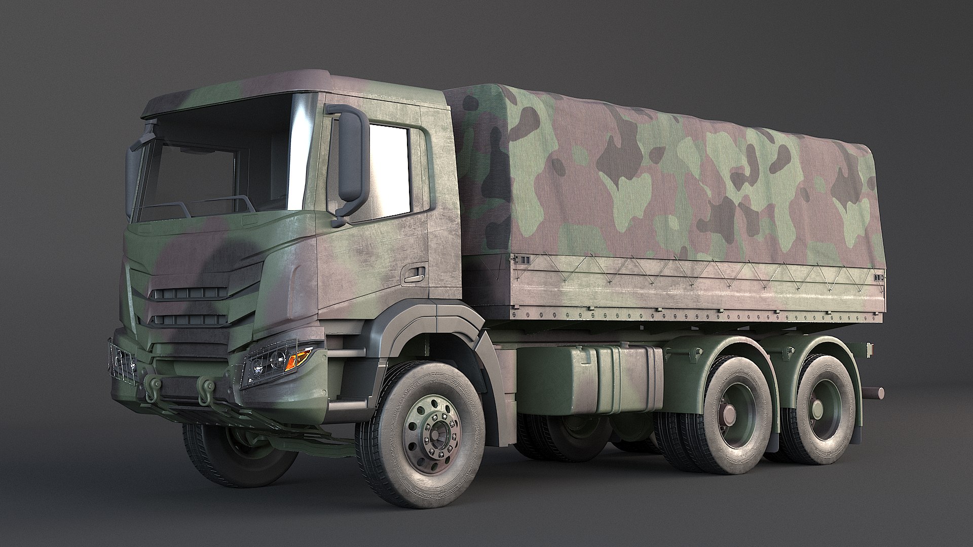 3D Generic 6x4 Military Camo Truck - TurboSquid 2071962