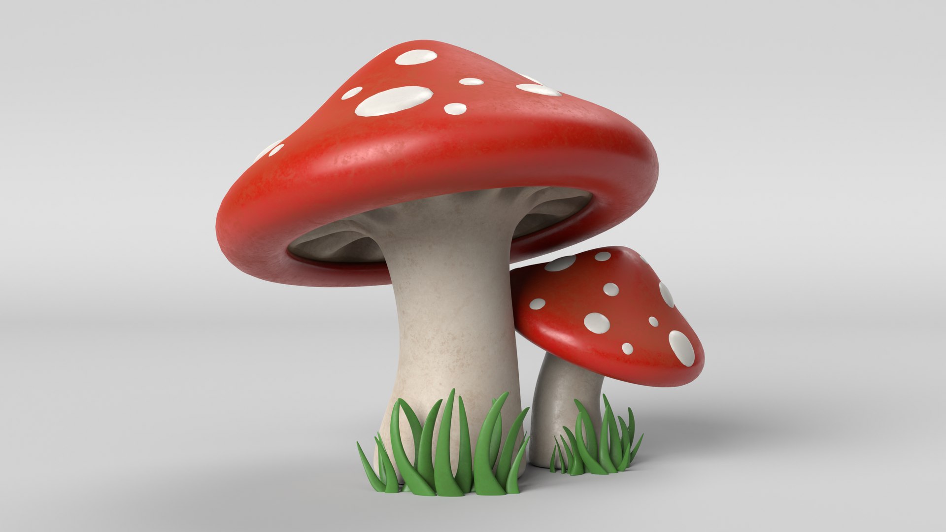 3D Cartoon Toadstool Mushrooms - TurboSquid 1595111