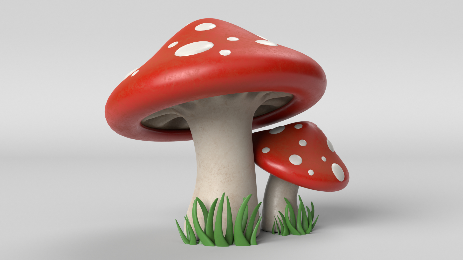 3D Cartoon Toadstool Mushrooms - TurboSquid 1595111