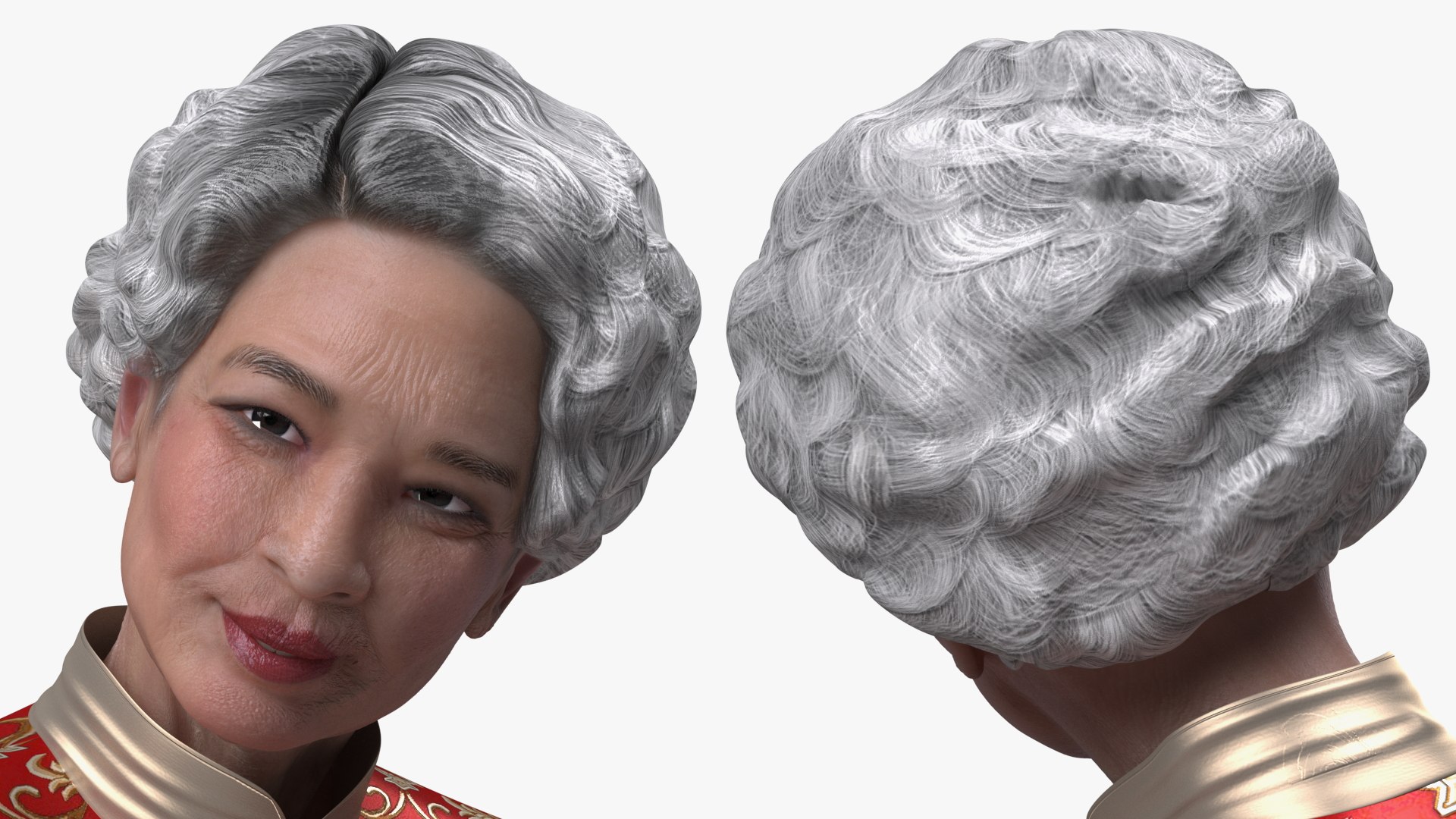 3D Asian Old Ladies Sitting Collection 2 model - TurboSquid 2117489