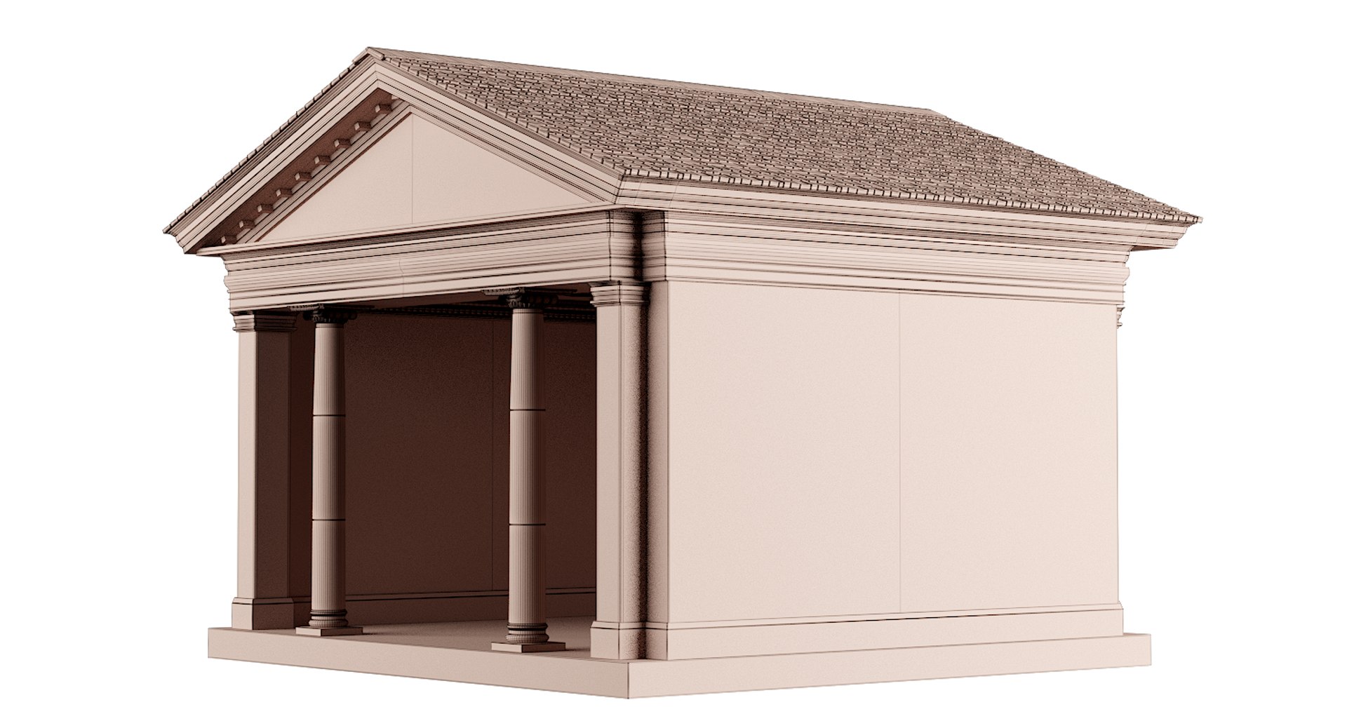 3D Classical Architectural Building Temple Model - TurboSquid 1514391