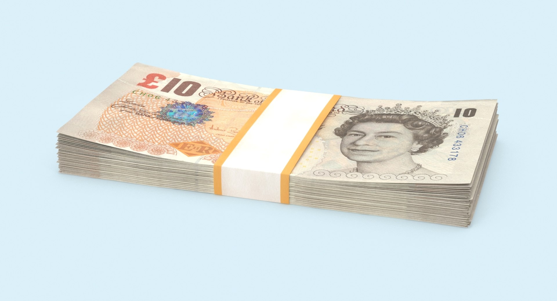 3D 10-pound-note---stack | 1145022 | TurboSquid