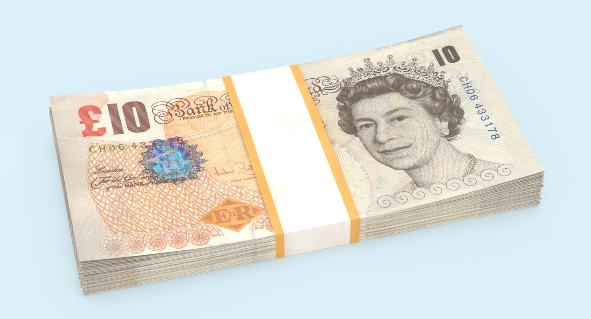 3D 10-pound-note---stack | 1145022 | TurboSquid