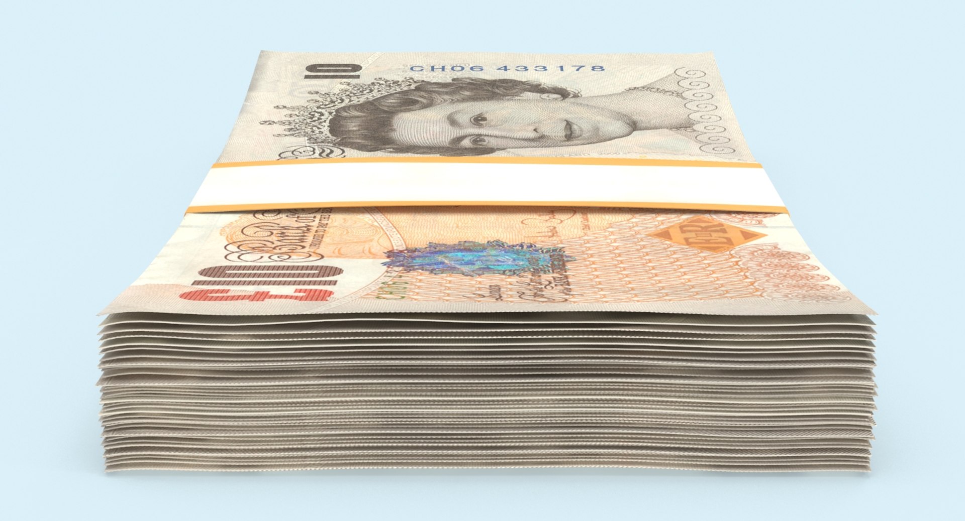 3D 10-pound-note---stack | 1145022 | TurboSquid