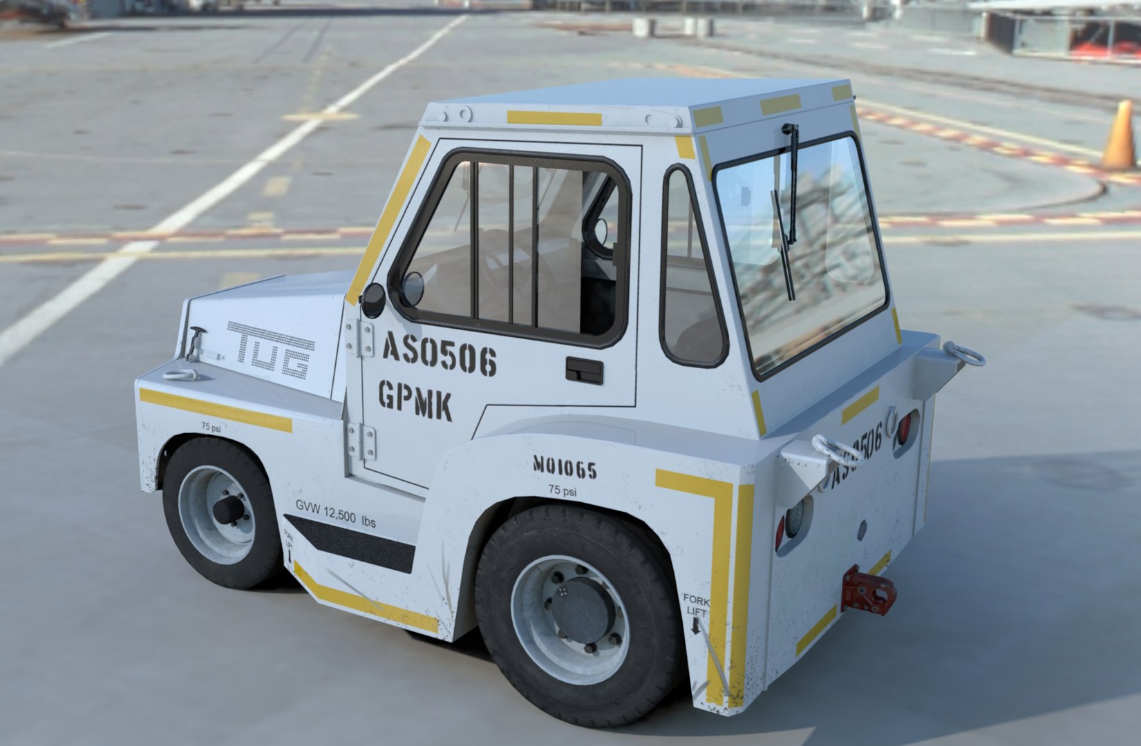 Tow Tractor Tug Obj