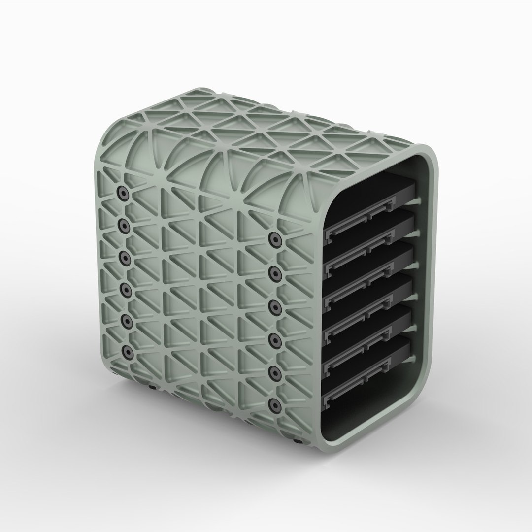 3D Aero Space Hard Drive Enclosure - SSD - 6 Drive Model - TurboSquid ...