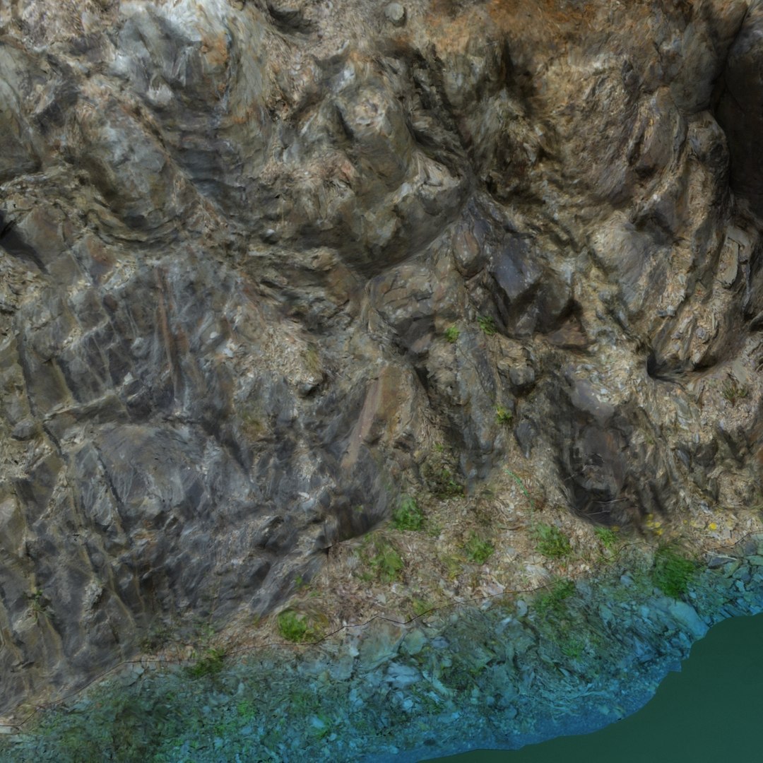 3d Scanned Rock Cliff Realistic
