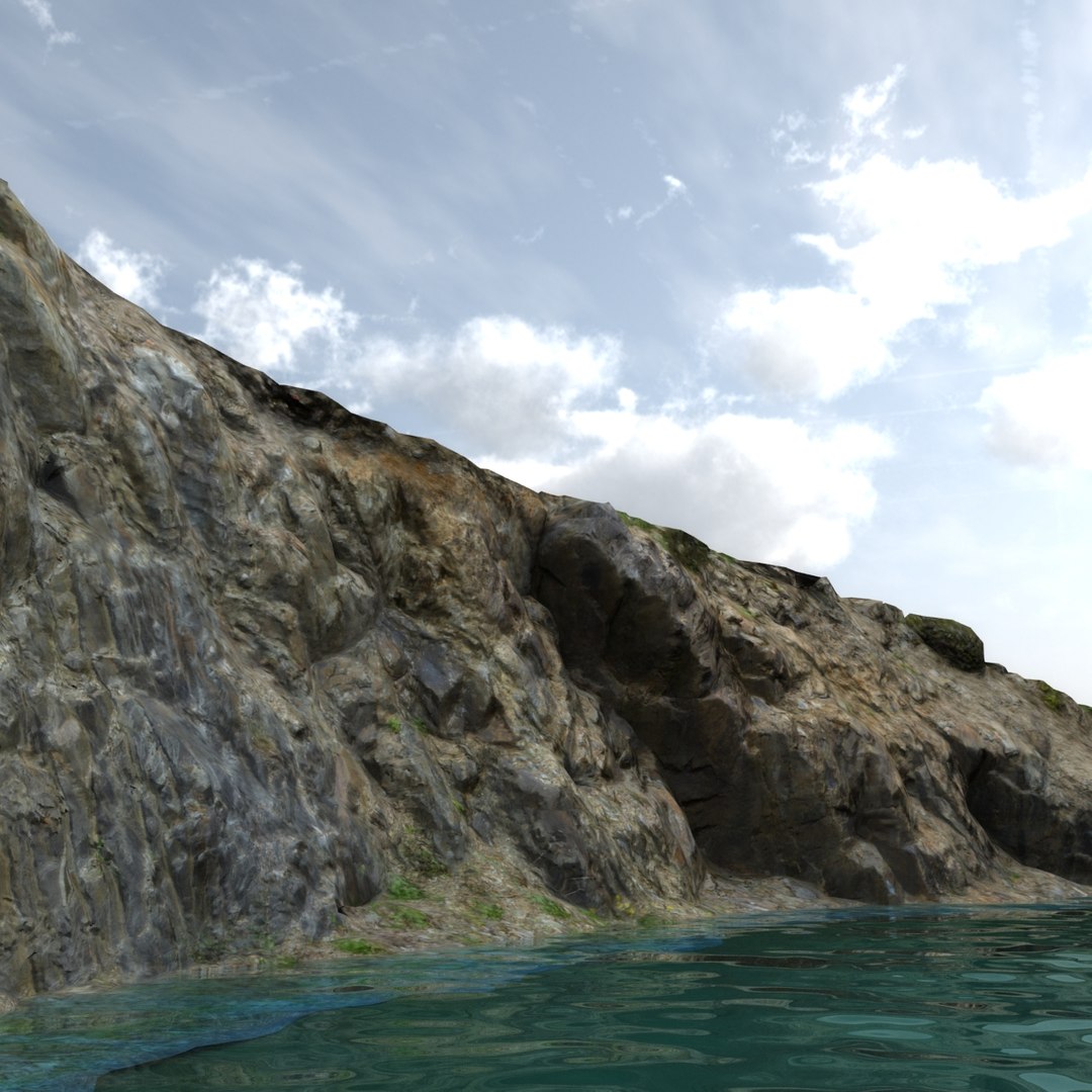 3d Scanned Rock Cliff Realistic