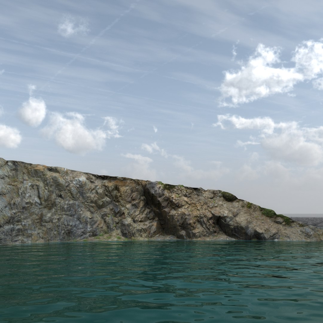 3d Scanned Rock Cliff Realistic