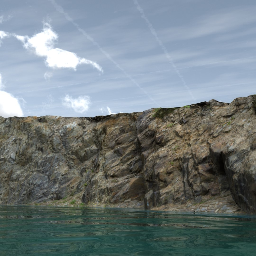 3d Scanned Rock Cliff Realistic
