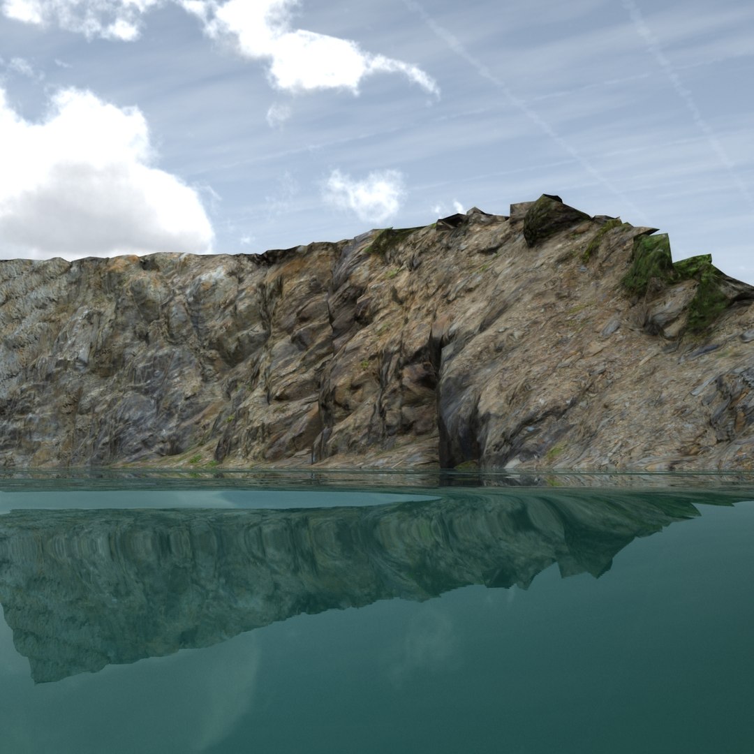 3d Scanned Rock Cliff Realistic