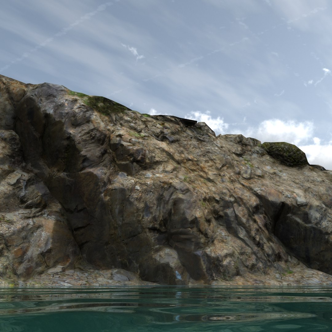 3d Scanned Rock Cliff Realistic