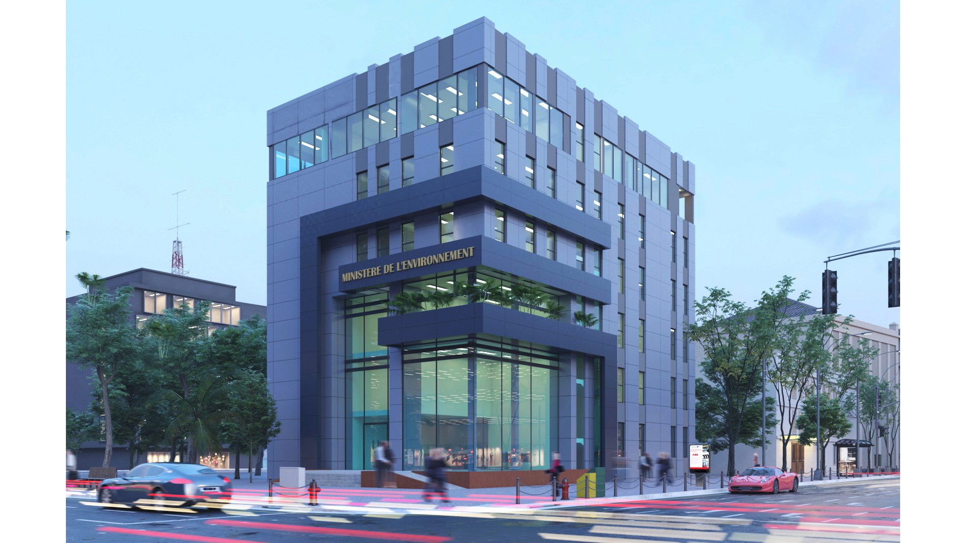 3D model Commercial building 3D exterior Scene - TurboSquid 2175423