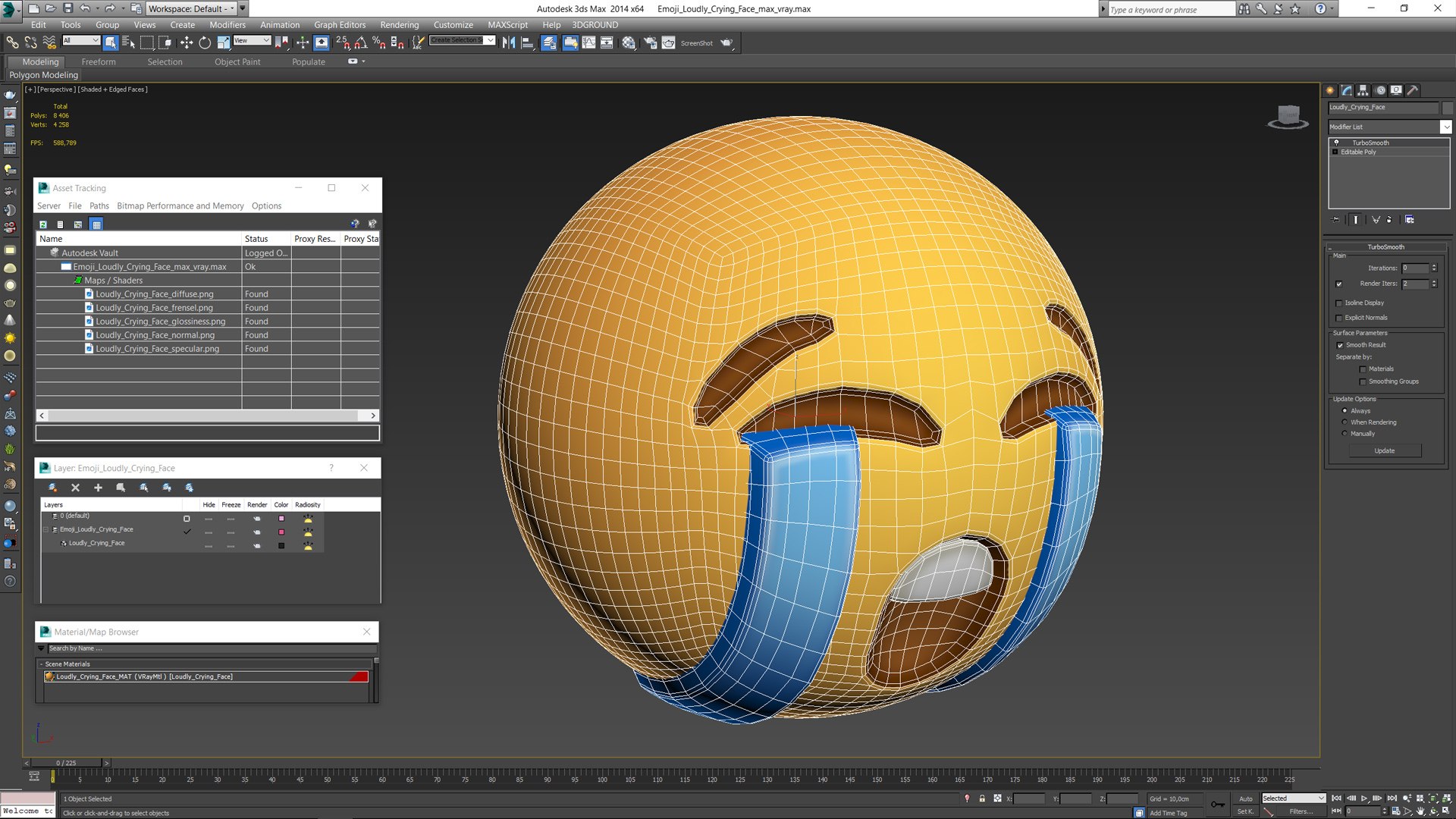 3D Emoji Loudly Crying Face - TurboSquid 2239301